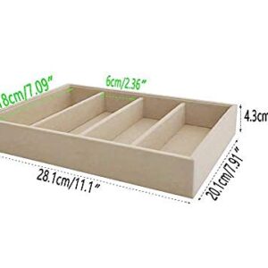 Svea Display Creamy Beige Velvet Stackable Premium Grade Jewelry Show Tray Organizer (Glasses Tray)