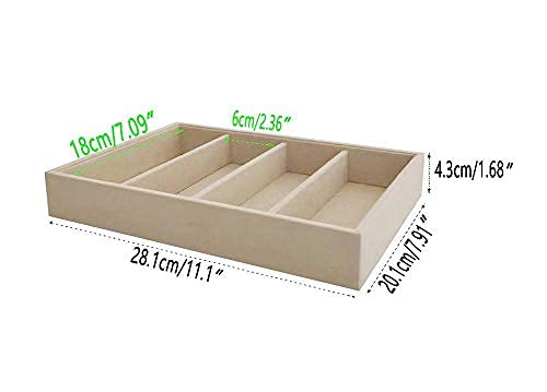 Svea Display Creamy Beige Velvet Stackable Premium Grade Jewelry Show Tray Organizer (Glasses Tray)