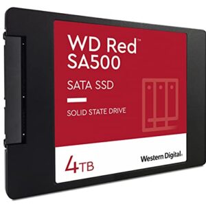 Western Digital 4TB WD Red SA500 NAS 3D NAND Internal SSD - SATA III 6 Gb/s, 2.5"/7mm, Up to 560 MB/s - WDS400T1R0A, Solid State Hard Drive