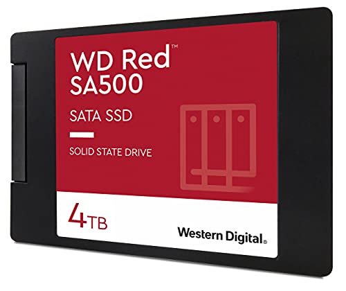 Western Digital 4TB WD Red SA500 NAS 3D NAND Internal SSD - SATA III 6 Gb/s, 2.5"/7mm, Up to 560 MB/s - WDS400T1R0A, Solid State Hard Drive