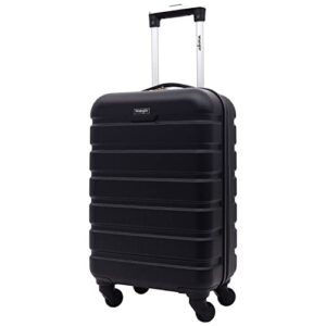 Wrangler Hardside Spinner Luggage, Black, Carry-On 20-Inch