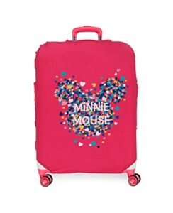 disney kids' minnie medium suitcase cover, fuchsia, xxx