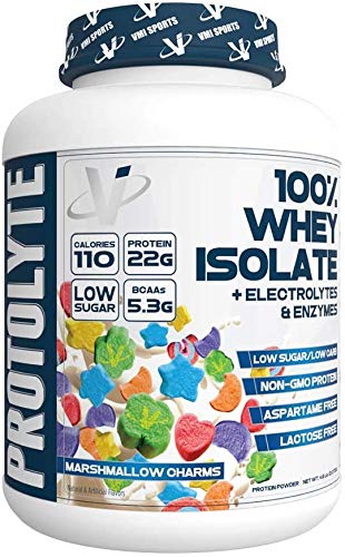 VMI Sports | ProtoLyte Whey Isolate Protein Powder | Low Calorie Whey Protein Powder for Weight Loss | Protein Powder for Muscle Gain | Digestive Enzymes | Non-GMO (Marshmallow Charms, 4.6 Pounds)