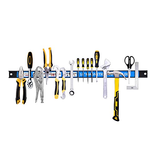 Magnetic Tool Holder 18 Inch 8 Pack Heavy Duty Magnet Tool Bar Strip Rack Wall Mount Blue