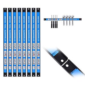 Magnetic Tool Holder 18 Inch 8 Pack Heavy Duty Magnet Tool Bar Strip Rack Wall Mount Blue