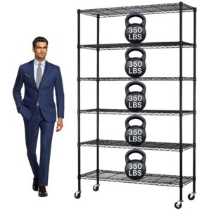 storage shelves metal shelf wire shelving unit with wheels 6 tier nsf certification height adjustable garage shelving utility steel heavy duty commercial grade shelving rack for garage pantry kitchen