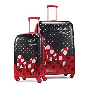 american tourister kids' disney hardside luggage with spinner wheels, minnie mouse red bow, 2-piece set (21/28)