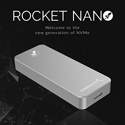 SABRENT Rocket Nano 1TB USB 3.2 10Gb/s External Aluminum SSD (Silver) (SB-1TB-NANO)