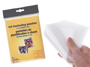 1intheoffice thermal laminating pouches 4x6, photo laminating pouch 4x6, 5 mil thick, 25/pack