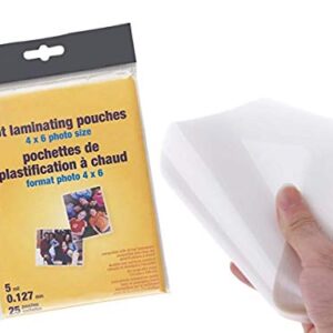 1InTheOffice Thermal Laminating Pouches 4x6, Photo Laminating Pouch 4x6, 5 Mil Thick, 25/Pack