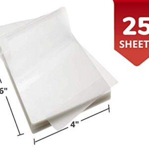 1InTheOffice Thermal Laminating Pouches 4x6, Photo Laminating Pouch 4x6, 5 Mil Thick, 25/Pack