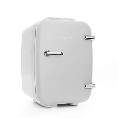 CAYNEL Mini Fridge Cooler and Warmer, (4Liter / 6Can) Portable Compact Personal Fridge, AC/DC Thermoelectric System, 100% Freon-Free Eco Friendly for Home, Office and Car