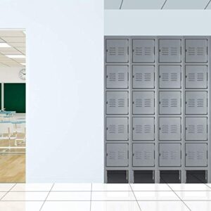 INTERGREAT Metal Locker for School Office Gym Metal Storage Locker Cabinet for Employees Students Steel Locker 5 Tier with 5 Door Gray