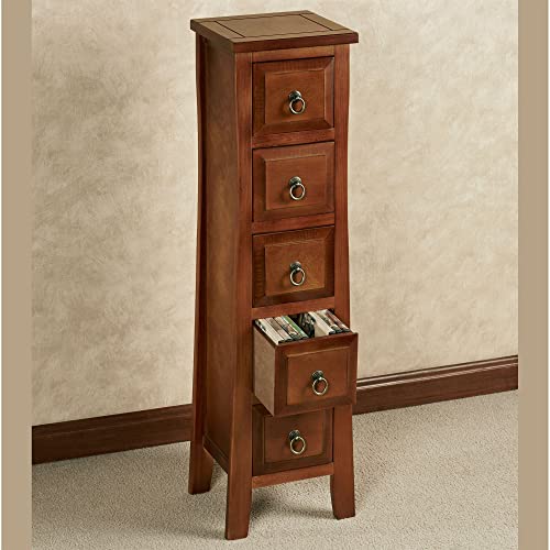 Touch of Class Pesaro II Storage Cabinet Regal Walnut Five Drawer - Made of Wood - Narrow, Vertical - Elegant Furniture for Bedroom, Living Room, Office - Functional Furnishing