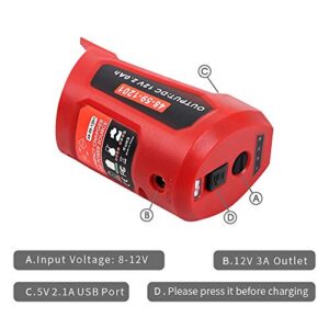 Jialitt USB Power Source Power Adapter Charger for Milwaukee 12V M12 Lithium-ion Battery