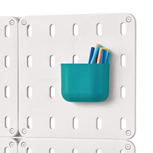 idesign cade bpa-free plastic modular hanging pegboard organizer storage bin, 5.04" x 3.04" x 4", teal