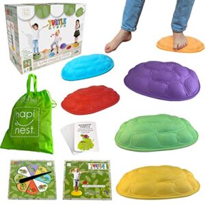 hapinest turtle steps balance stepping stones obstacle course coordination game for kids and family - indoor or outdoor sensory play equipment toys toddler ages 3 4 5 6 7 8 years and up