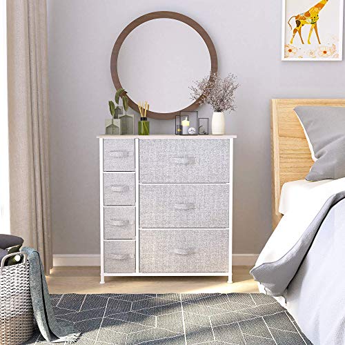 YITAHOME Dresser with 7 Drawers - Fabric Storage Tower, Organizer Unit for Bedroom, Living Room, Hallway, Closets & Nursery - Sturdy Steel Frame, Wooden Top & Easy Pull Fabric Bins