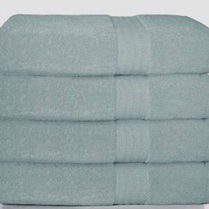 GLAMBURG Premium Cotton 4 Pack Bath Towel Set - 100% Pure Cotton - 4 Bath Towels 27x54 - Ideal for Everyday use - Ultra Soft & Highly Absorbent - Jade