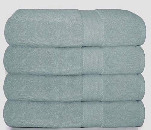 GLAMBURG Premium Cotton 4 Pack Bath Towel Set - 100% Pure Cotton - 4 Bath Towels 27x54 - Ideal for Everyday use - Ultra Soft & Highly Absorbent - Jade