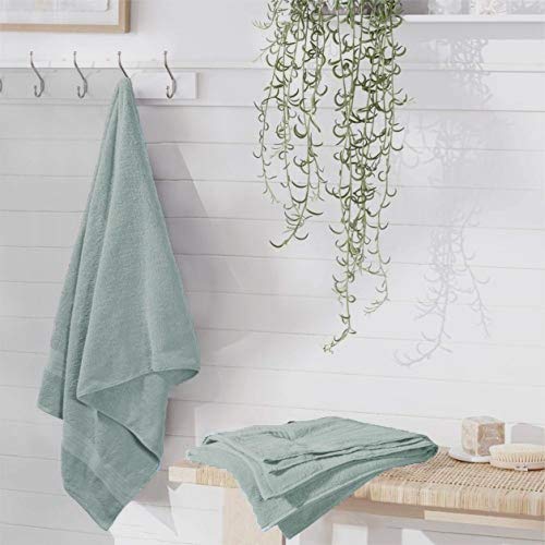 GLAMBURG Premium Cotton 4 Pack Bath Towel Set - 100% Pure Cotton - 4 Bath Towels 27x54 - Ideal for Everyday use - Ultra Soft & Highly Absorbent - Jade