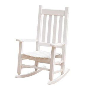 b&z kd-23w child's wooden rocking chair porch rocker - indoor/outdoor ages 6-10 (white)