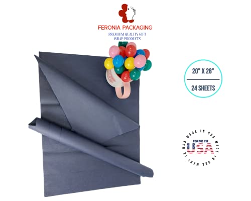 Navy Blue Tissue Paper Squares, Bulk 24 Sheets, Premium Gift Wrap and Art Supplies for Birthdays, Holidays, or Presents by Feronia packaging, Large 20 Inch x 26 Inch