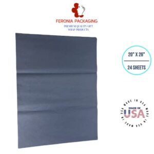 Navy Blue Tissue Paper Squares, Bulk 24 Sheets, Premium Gift Wrap and Art Supplies for Birthdays, Holidays, or Presents by Feronia packaging, Large 20 Inch x 26 Inch