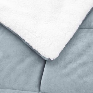 Amazon Basics Ultra-Soft Micromink Sherpa Comforter Bed Set, Twin, Tide Pool Blue