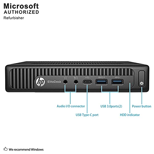 HP EliteDesk 800 G2 Mini Business Desktop PC Intel Quad-Core i7-6700T up to 3.1G,16G DDR4,512GB SSD,VGA,DP Port,Windows 10 Professional 64 Bit-Multi-Language-English/Spanish (Renewed)