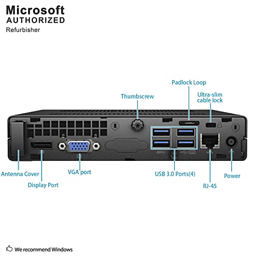 HP EliteDesk 800 G2 Mini Business Desktop PC Intel Quad-Core i7-6700T up to 3.1G,16G DDR4,512GB SSD,VGA,DP Port,Windows 10 Professional 64 Bit-Multi-Language-English/Spanish (Renewed)