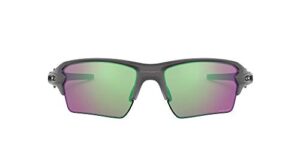 oakley men's oo9188 flak 2.0 xl rectangular sunglasses, steel/prizm road jade, 59 mm