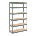 Global Industrial Boltless Extra Heavy Duty Shelving 48" W x 18" D x 84" H, 6 Shelves, Wood Deck