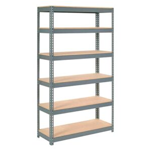 global industrial boltless extra heavy duty shelving 48" w x 18" d x 84" h, 6 shelves, wood deck