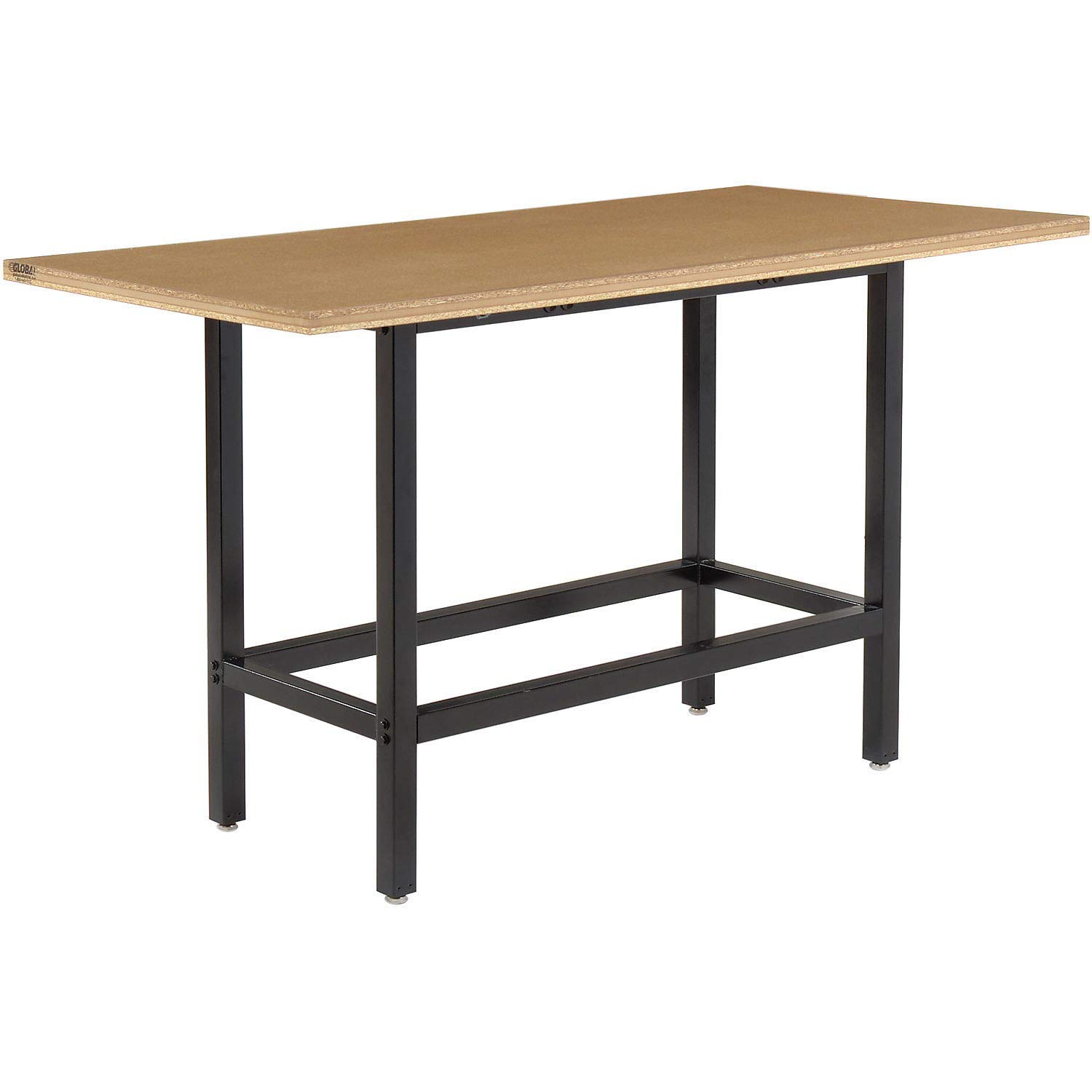 Global Industrial Standing Height Table with Power, MDF Top, 72" L x 36" W x 42" H