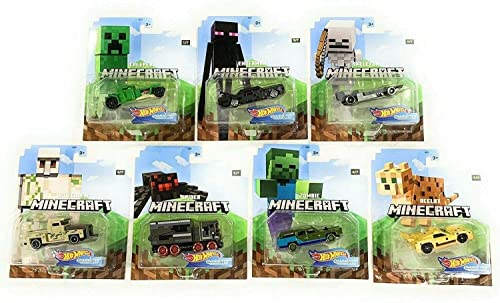 Hot Wheels 2020 1:64 Gaming Characters Cars Minecraft Complete Set of 7