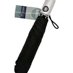 totes Automatic Open Close Water-Resistant Travel Folding Umbrella, (Black)