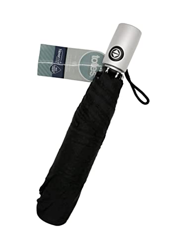 totes Automatic Open Close Water-Resistant Travel Folding Umbrella, (Black)