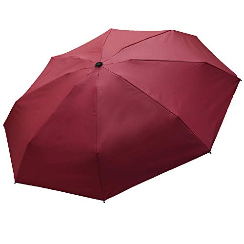 Goothdurs Mini Travel Compact Windproof Umbrella - Small Folding Lightweight Sun & Rain Umbrellas with 95% UV Protection for Women Men