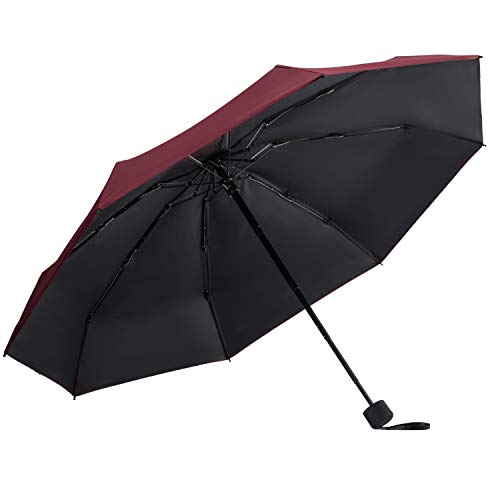 Goothdurs Mini Travel Compact Windproof Umbrella - Small Folding Lightweight Sun & Rain Umbrellas with 95% UV Protection for Women Men