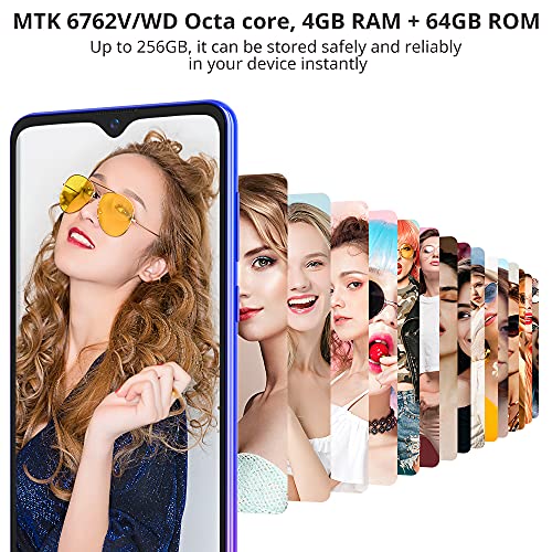 Blackview Unlocked Cell Phone, A80Plus Android Phone, 4GB+64GB/SD 128GB Expandable Smartphone, 4G Dual SIM Unlocked Cell Phones, 4680mAh Battery, 6.49" HD+NFC/OTG/Face ID/Fingerprint Unlock Phone