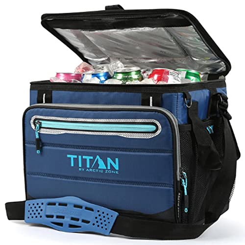 Titan 1330878 Portable Fridge Capacity 40 Cans + Ice, 5 Layers of Insulation, Up to 2 Days of Ice Preservation Blue