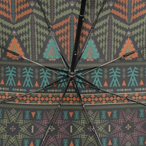 Compact Kids Umbrella Ethnic Traditional Geometric Windproof Fun Compact Umbrella Rain & Wind Resistant Compact And Lightweight For Business And Travels