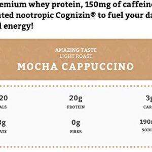 ICON Meals Protein Coffee, Premium Whey Protein, 150mg of Caffeine, Nootropic Blend, Gluten-Free & Non-GMO, Energy and Focus, Keto Friendly, Low Carb, High Protein (Mocha Cappuccino)