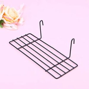 Black Wire Storage Basket Rack Straight Shelf for Grid Panel Display 25x10cm