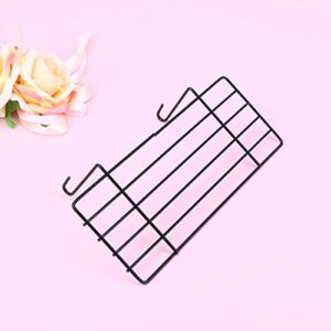 Black Wire Storage Basket Rack Straight Shelf for Grid Panel Display 25x10cm