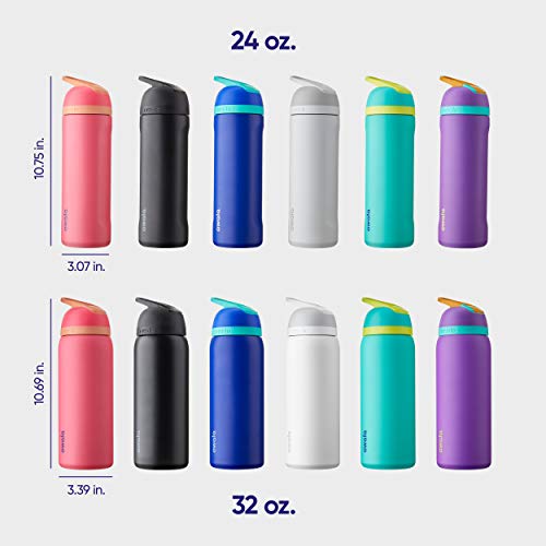 Owala Flip Insulated Stainless Steel Water Bottle with Straw for Sports and Travel, BPA-Free, 24-Ounce, Shy Marshmallow