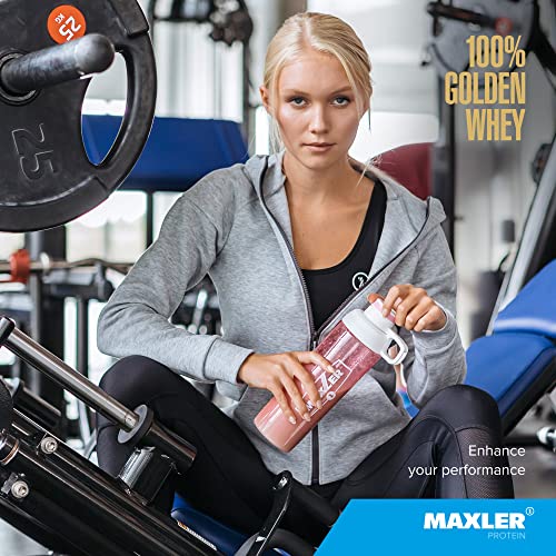 Maxler 100% Golden Whey Protein - 23g of Premium Whey Protein Powder per Serving - Pre, Post & Intra Workout Recovery - Fast-Absorbing Whey Hydrolysate, Isolate & Concentrate Blend - Cappuccino 2 lbs