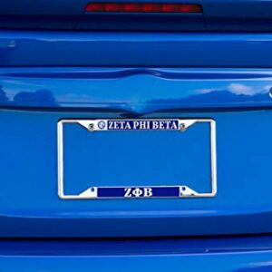 Zeta Phi Beta Sorority Crest Seal Metal License Plate Frame for Front or Back of Car Officially Licensed (Crest LP Frame)