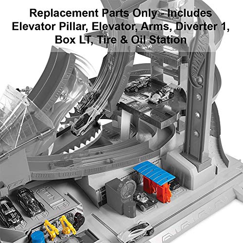 Replacement Parts for Ultimate Garage - Hot Wheels Ultimate Garage Vehicle Playset FTB69 ~ Replacement Parts Bag 3 ~ Includes Elevator Pillar, Elevator, Arms, Diverter 1, Box LT, Tire & Oil Station